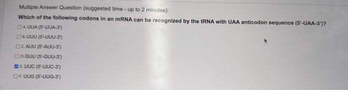 Solved Multiple Answer Question (suggested time - up to 2 | Chegg.com
