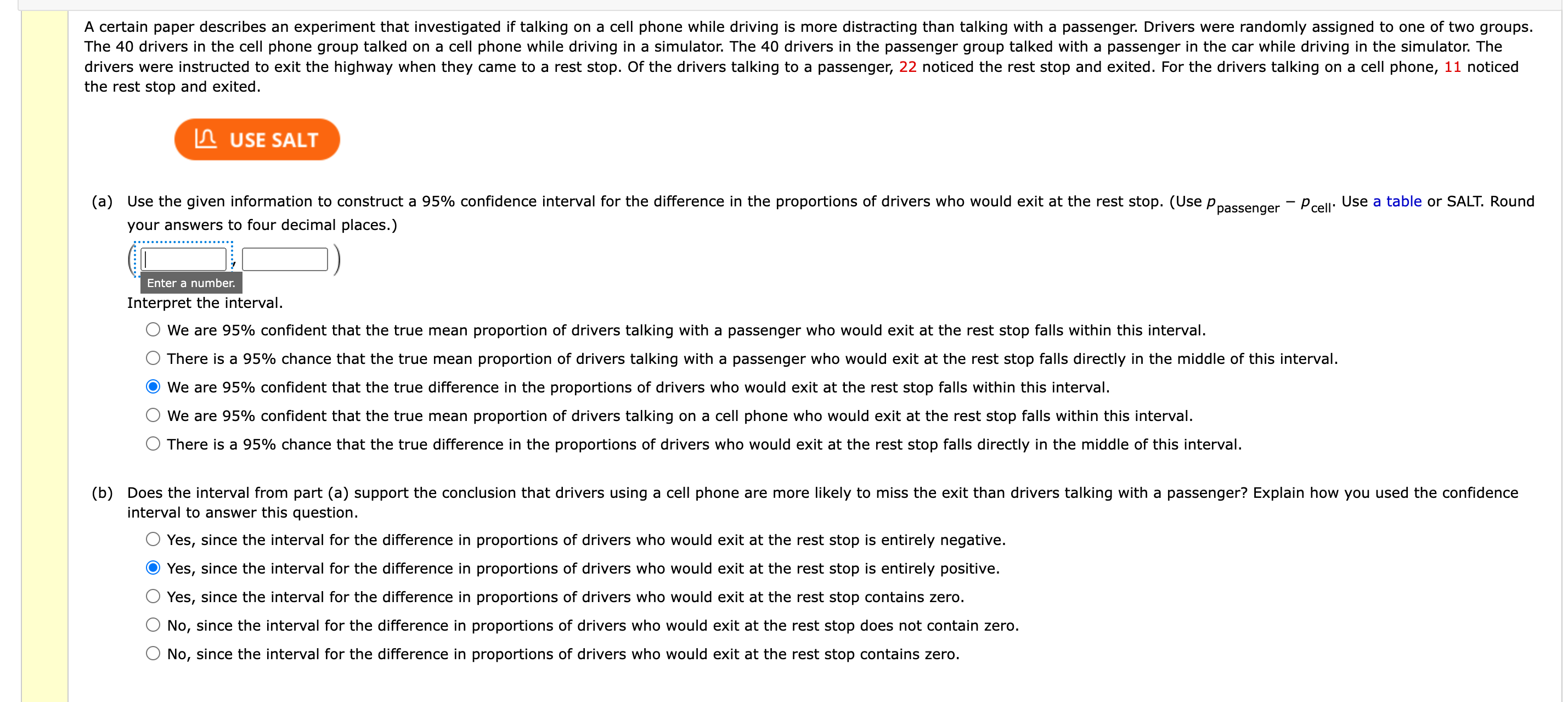 Solved the rest stop and exited.your answers to four decimal | Chegg.com