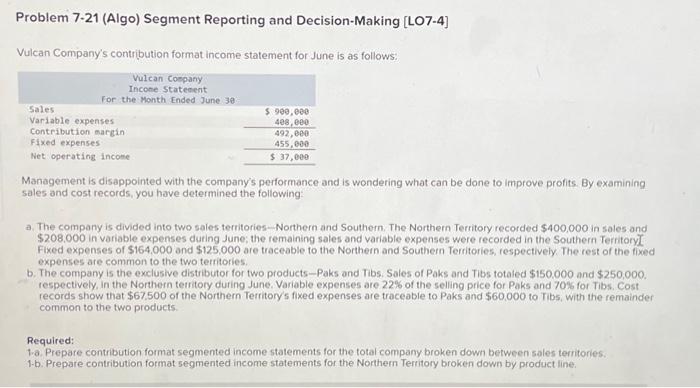 Solved Problem 7.21 (Algo) Segment Reporting and | Chegg.com
