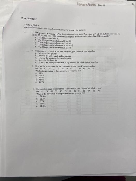 Solved Stephanie Abhan More Chapter 2 Multiple Choice Home | Chegg.com