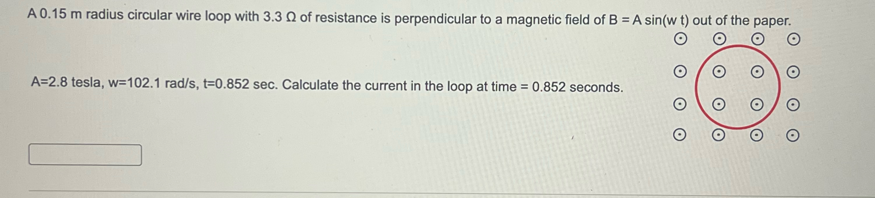 Solved A 0.15m ﻿radius circular wire loop with 3.3Ω ﻿of | Chegg.com