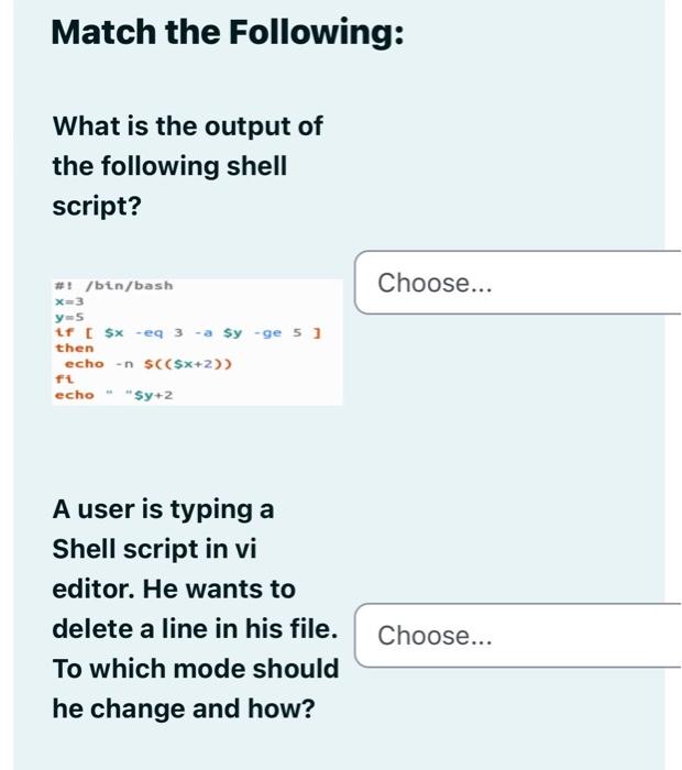 Solved What is the output of the following shell script? \#: | Chegg.com