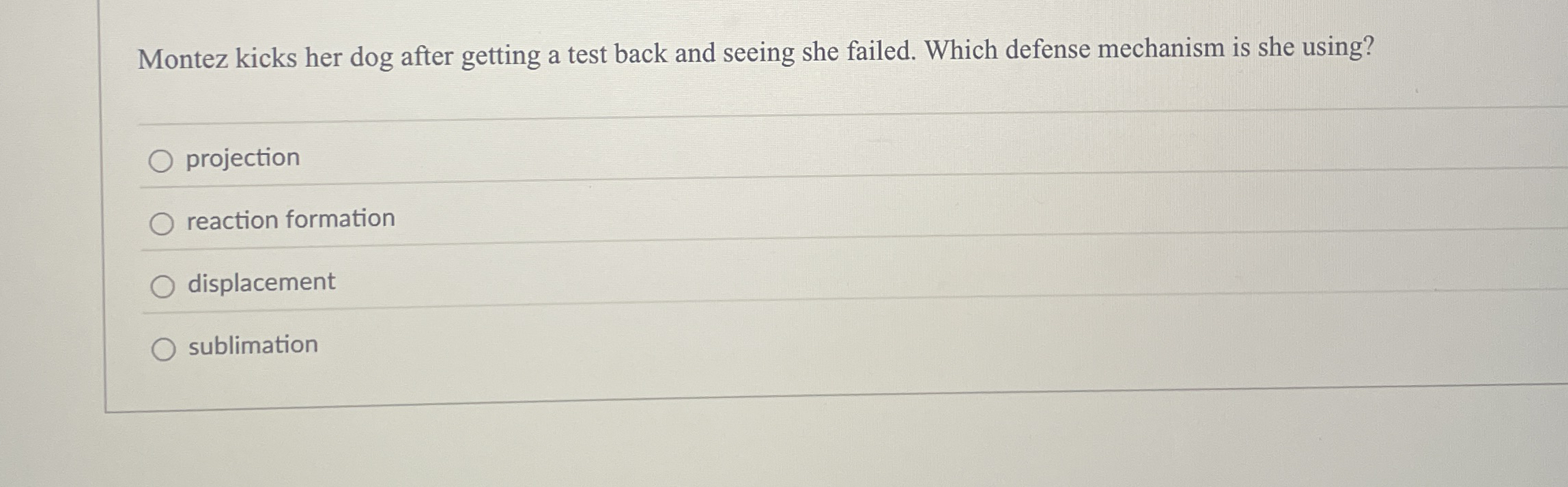 Solved Montez kicks her dog after getting a test back and | Chegg.com