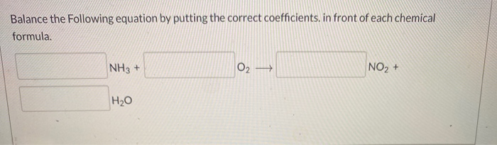 Solved Balance the following equation by putting the correct | Chegg.com