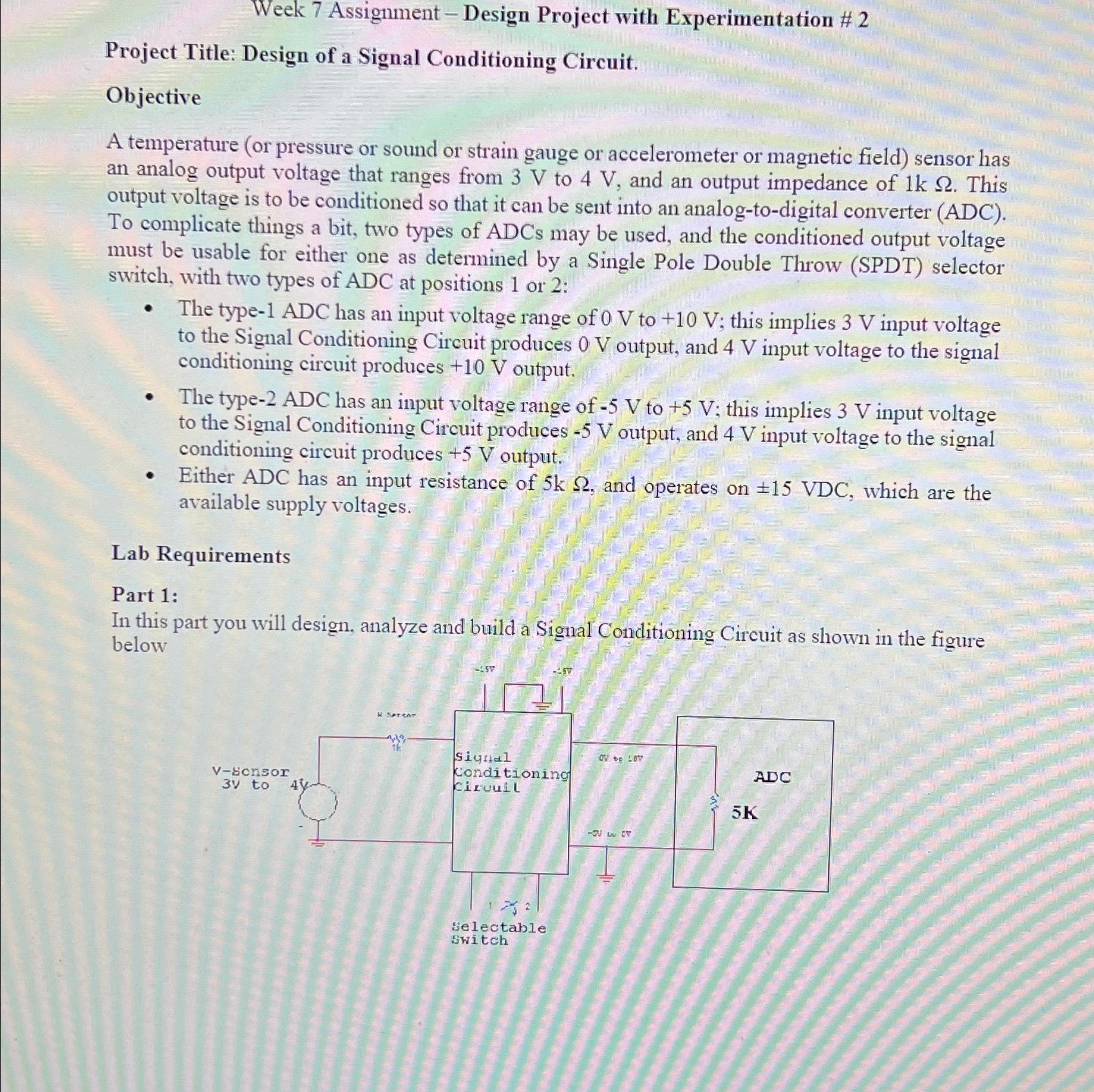 Solved Week 7 ﻿Assignment - ﻿Design Project with | Chegg.com