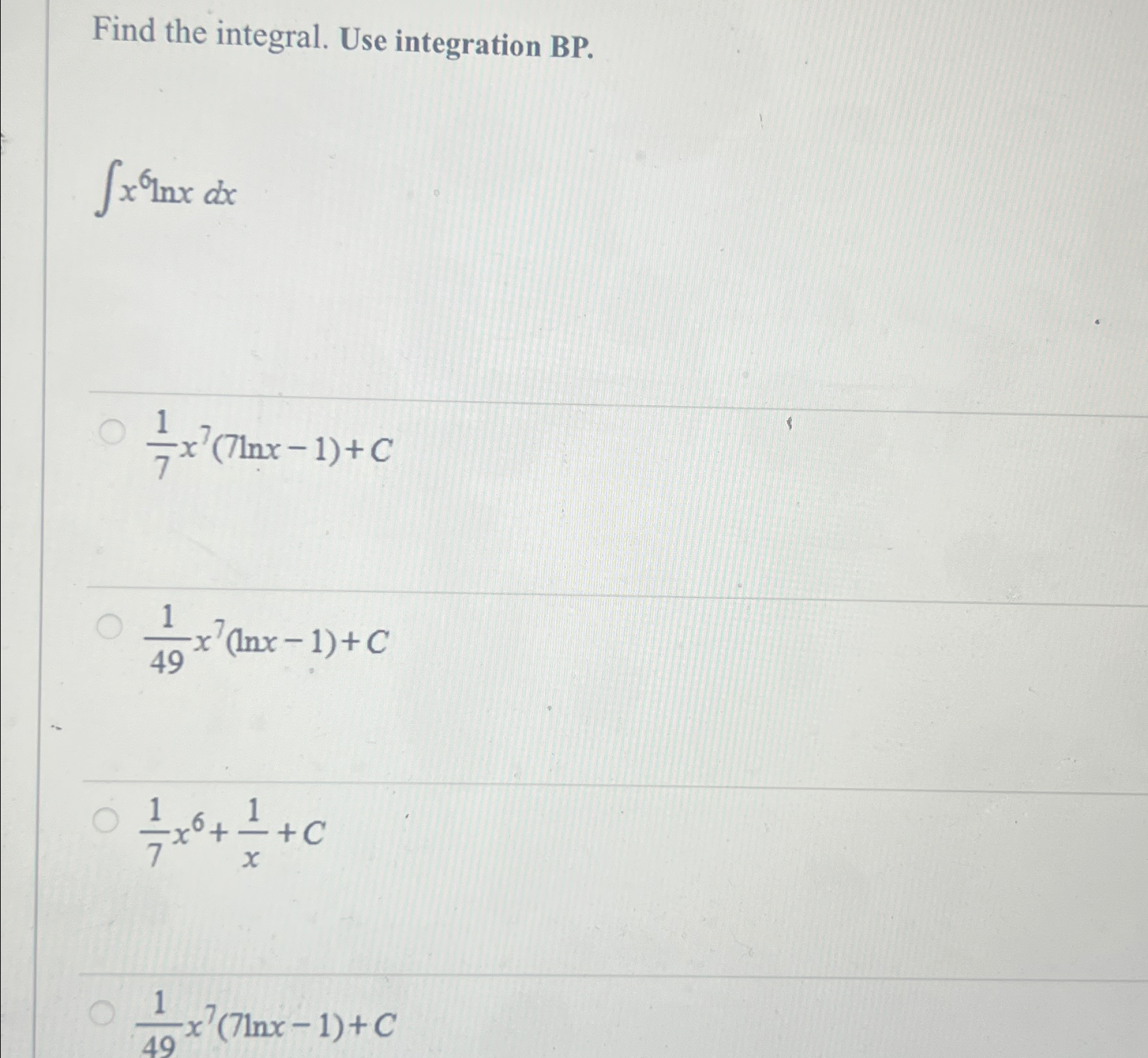 Solved Find the integral. Use integration | Chegg.com