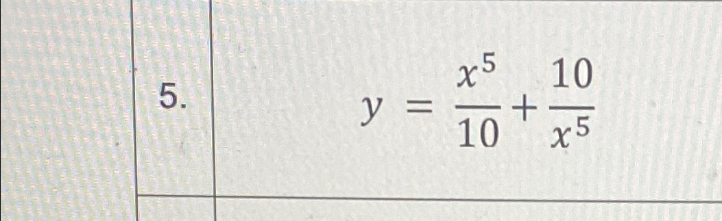 Solved find the second derivativey=x510+10x5 | Chegg.com