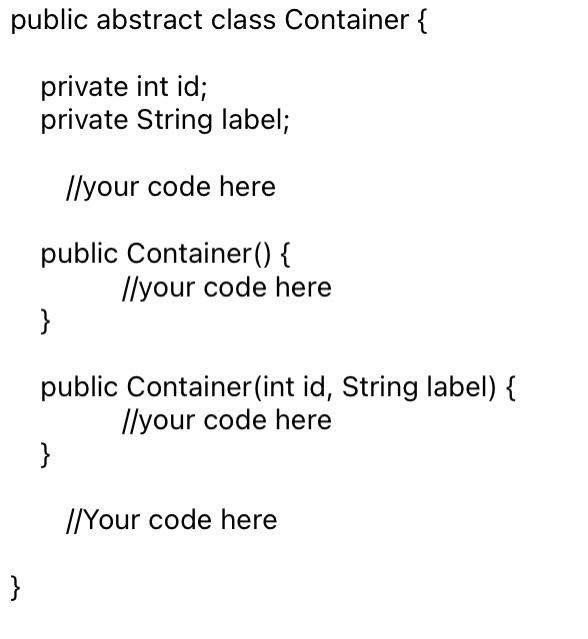 Solved Files to submit: Container.java and Insulated.java | Chegg.com