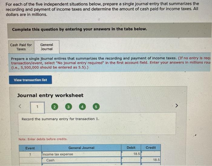 Solved For each of the five independent situations below, | Chegg.com