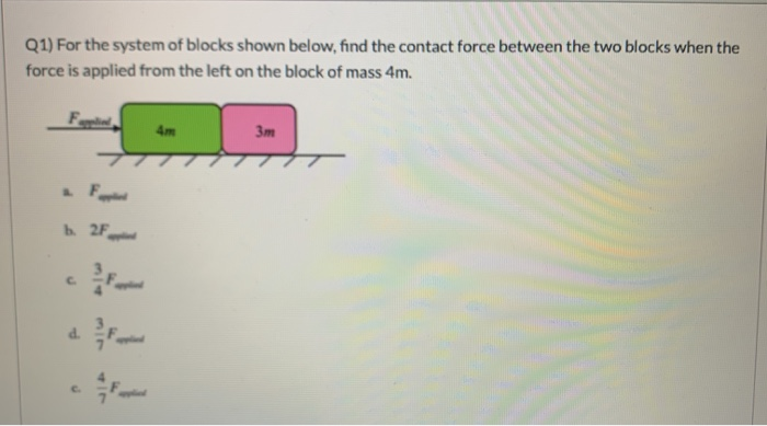 Solved Q1) For the system of blocks shown below, find the | Chegg.com