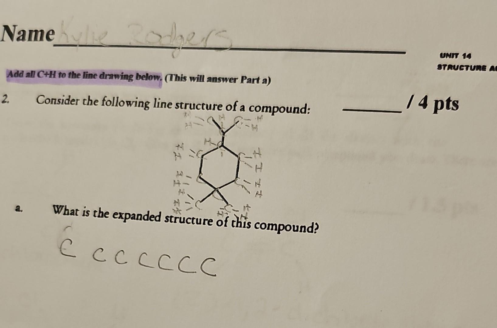 Solved 2. Consider the following line ctricture of a | Chegg.com