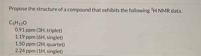 Solved Propose the structure of a compound that exhibits the | Chegg.com