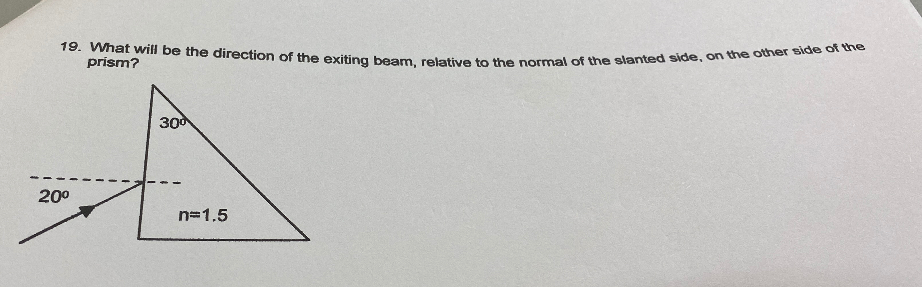 Solved What will be the direction of the exiting beam, | Chegg.com