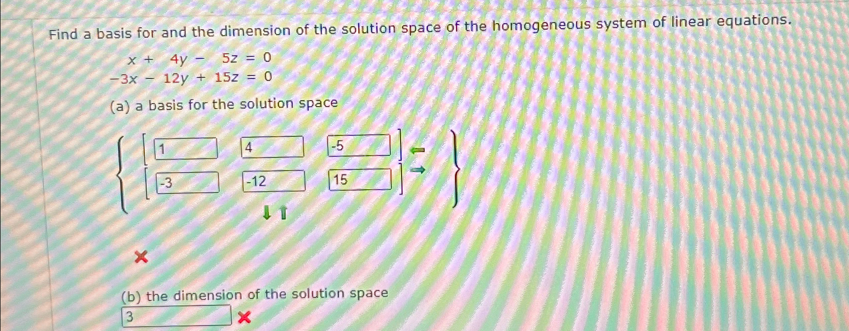 Solved Find a basis for and the dimension of the solution | Chegg.com