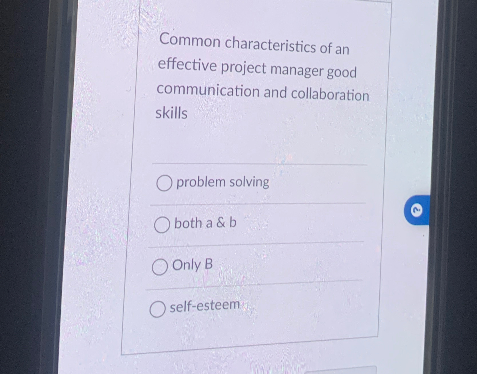 Solved Common characteristics of an effective project | Chegg.com
