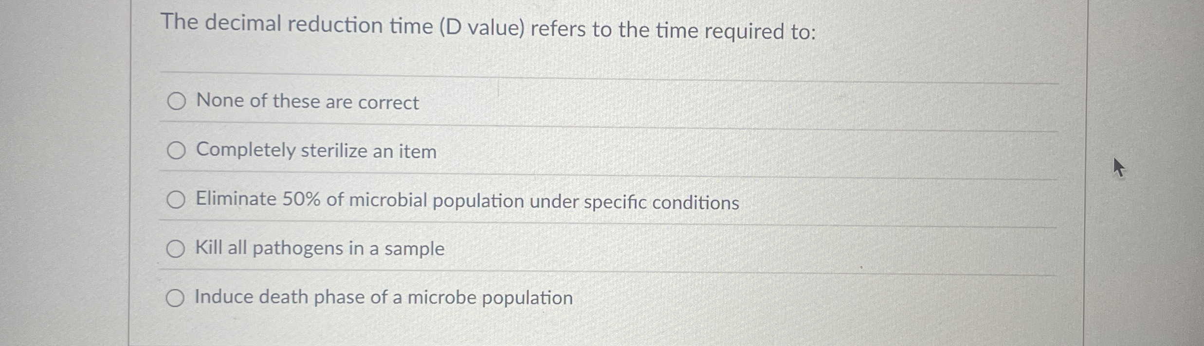 Solved The decimal reduction time ( ﻿D value) ﻿refers to the | Chegg.com