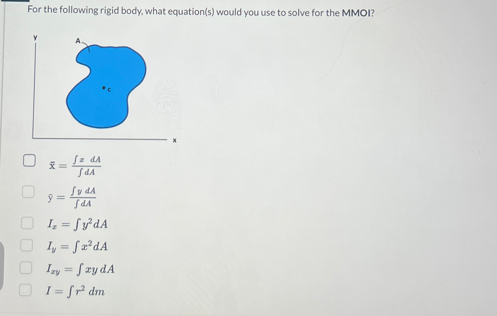 Solved For the following rigid body, what equation(s) ﻿would | Chegg.com