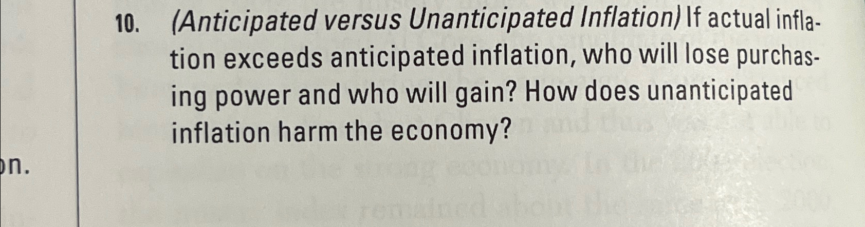 Solved (Anticipated versus Unanticipated Inflation) ﻿If | Chegg.com