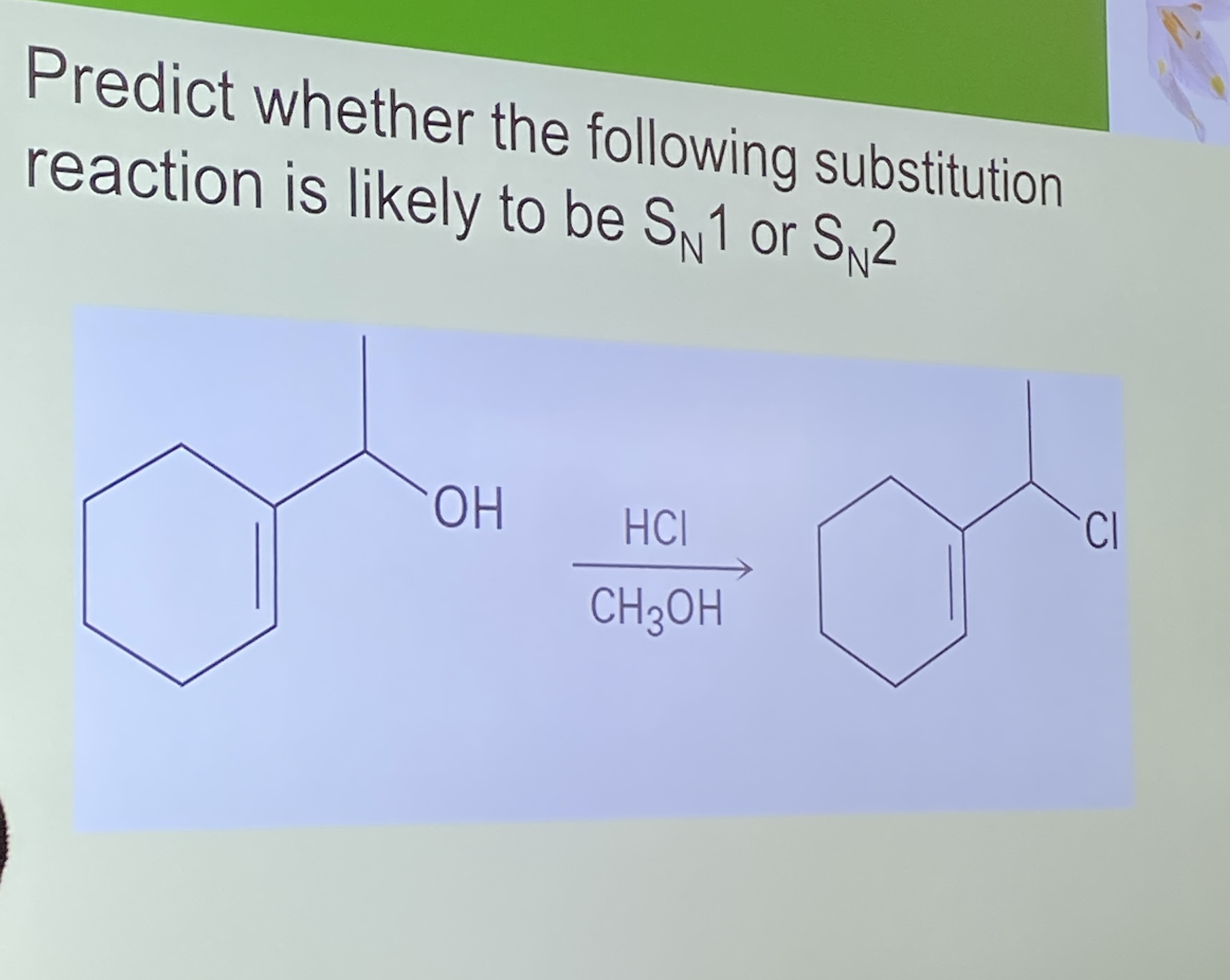 Solved Predict whether the following substitutionreaction is | Chegg.com