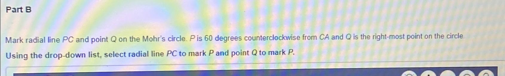 Solved Part B\\nMark radial line PC and point Q on the | Chegg.com