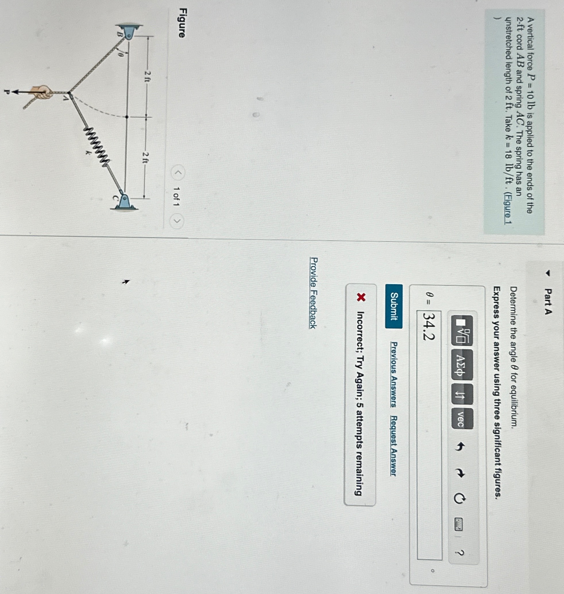 Solved A vertical force P=10lb ﻿is applied to the ends of | Chegg.com