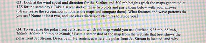 Solved Q3: Look at the wind speed and direction for the | Chegg.com