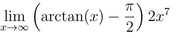 Solved limx→∞(arctan(x)−2π)2x7 | Chegg.com