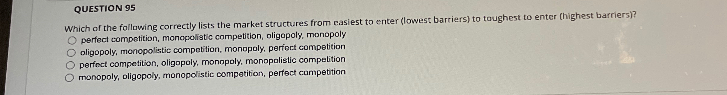 Solved QUESTION 95Which of the following correctly lists the | Chegg.com