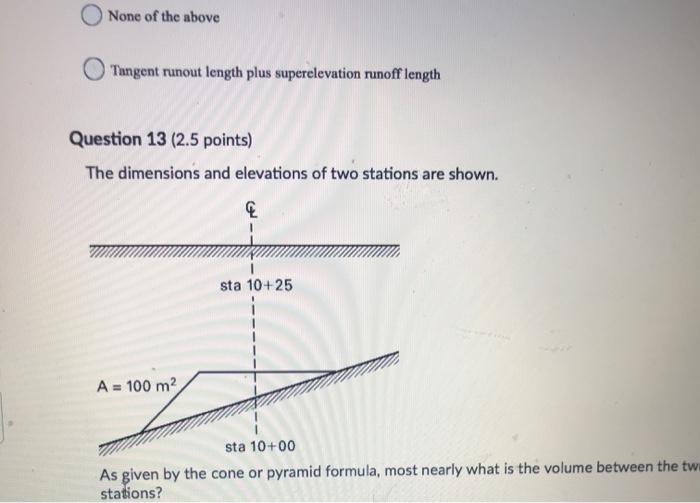 Solved None of the above Tangent runout length plus | Chegg.com