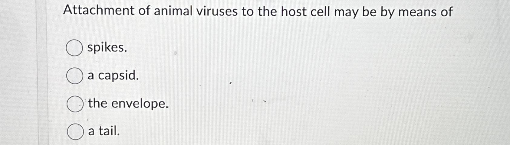 Solved Attachment of animal viruses to the host cell may be | Chegg.com
