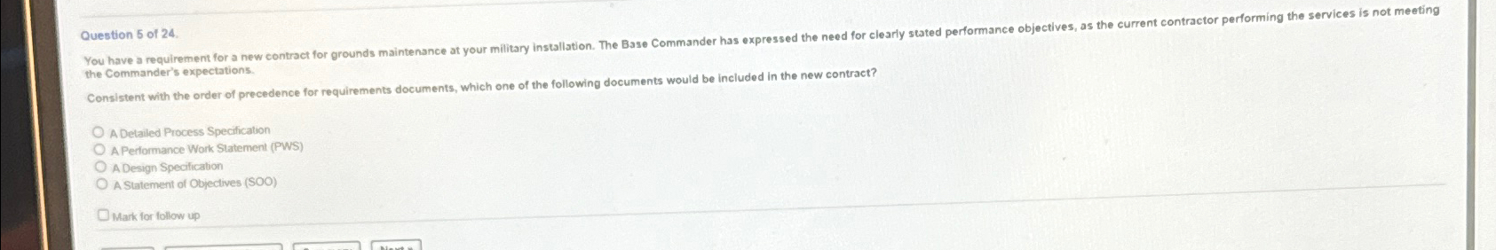Solved Question 5 ﻿of 24 . ﻿the Commander's | Chegg.com