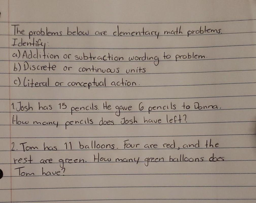 Solved The problems below are elementary math problems . | Chegg.com