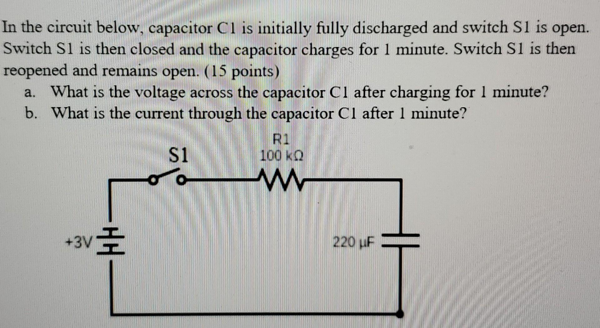 Solved In the circuit below, capacitor C1 is initially fully | Chegg.com