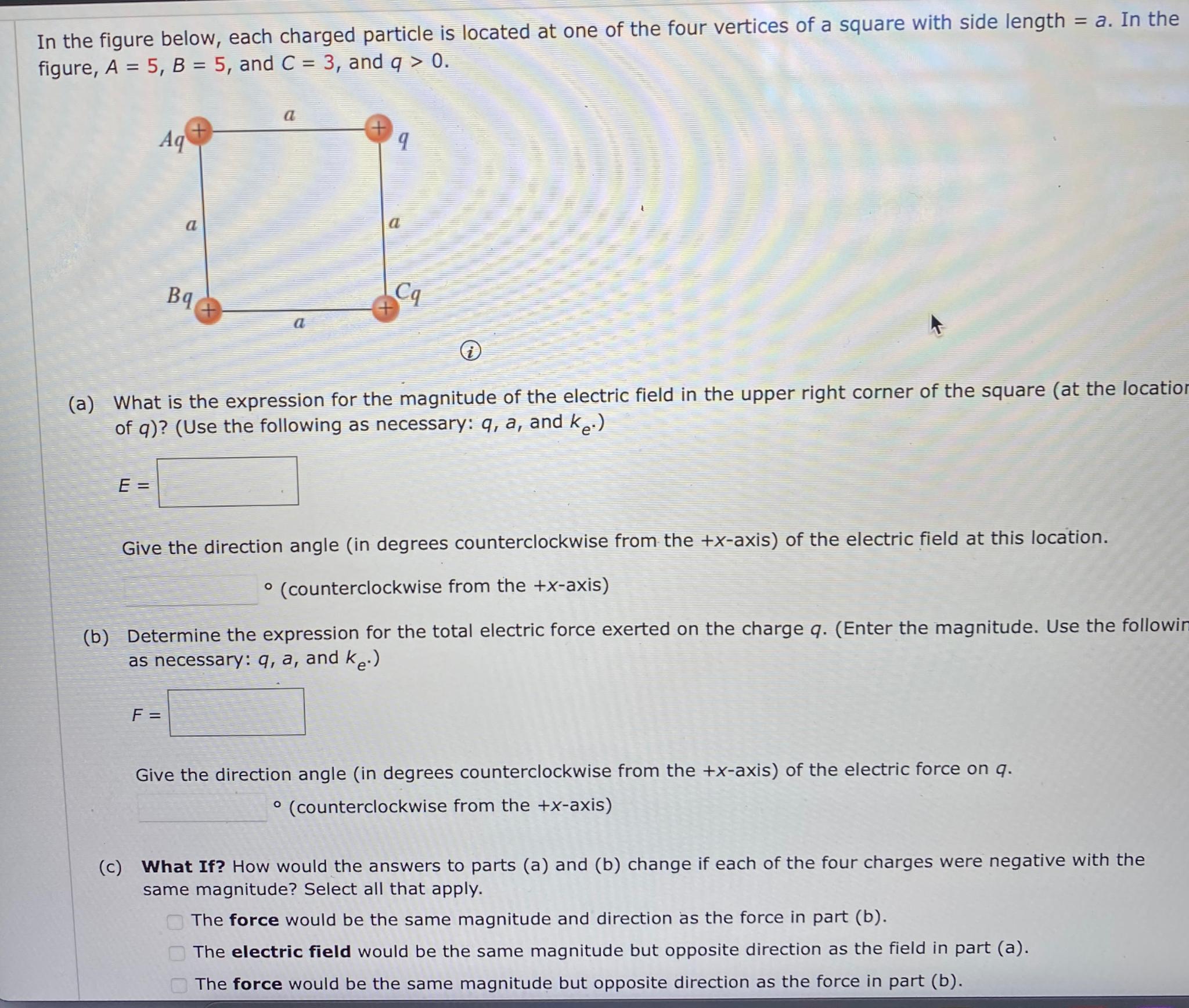 Solved In the figure below, each charged particle is located | Chegg.com