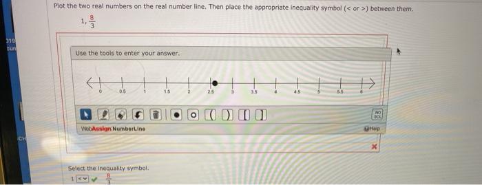 Solved Plot the two real numbers on the real number line. | Chegg.com
