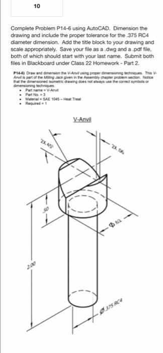 Solved 10 Complete Problem P14-6 using AutoCAD. Dimension | Chegg.com