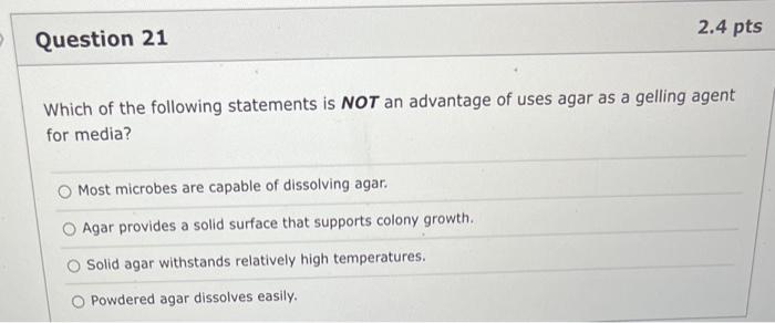 Solved Which of the following statements is NOT an advantage | Chegg.com