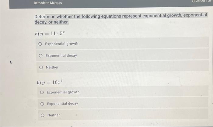 Solved Determine whether the following equations represent | Chegg.com
