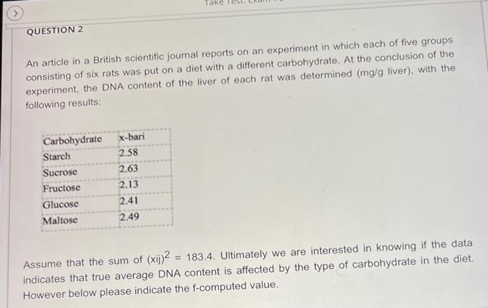 Solved An experiment was carried out to compare flow rates | Chegg.com