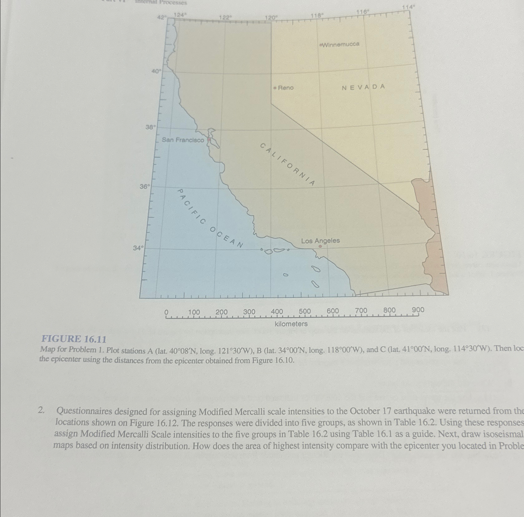 Solved FIGURE 16.11Map for Problem 1. ﻿Plot stations A | Chegg.com