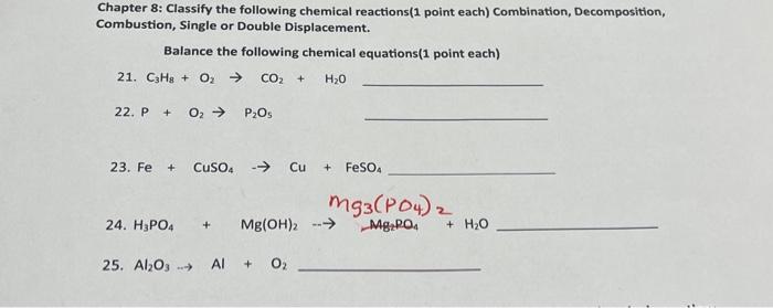 Solved Chapter 8: Classify the following chemical | Chegg.com