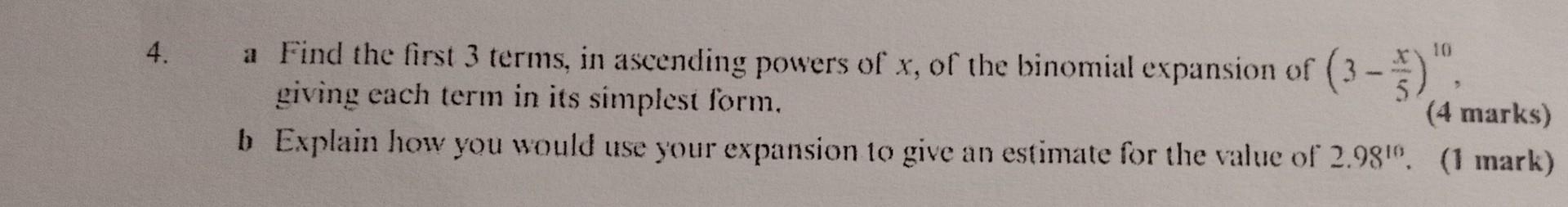 Solved a Find the first 3 terms, in ascending powers of \\( | Chegg.com