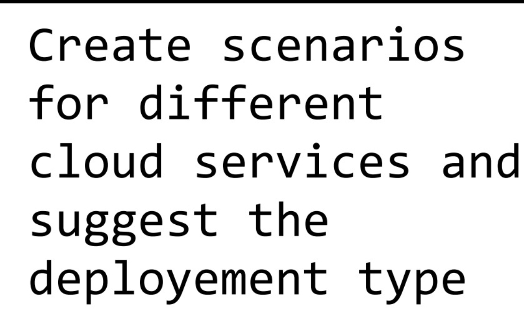 Solved Create scenarios for different cloud services and | Chegg.com
