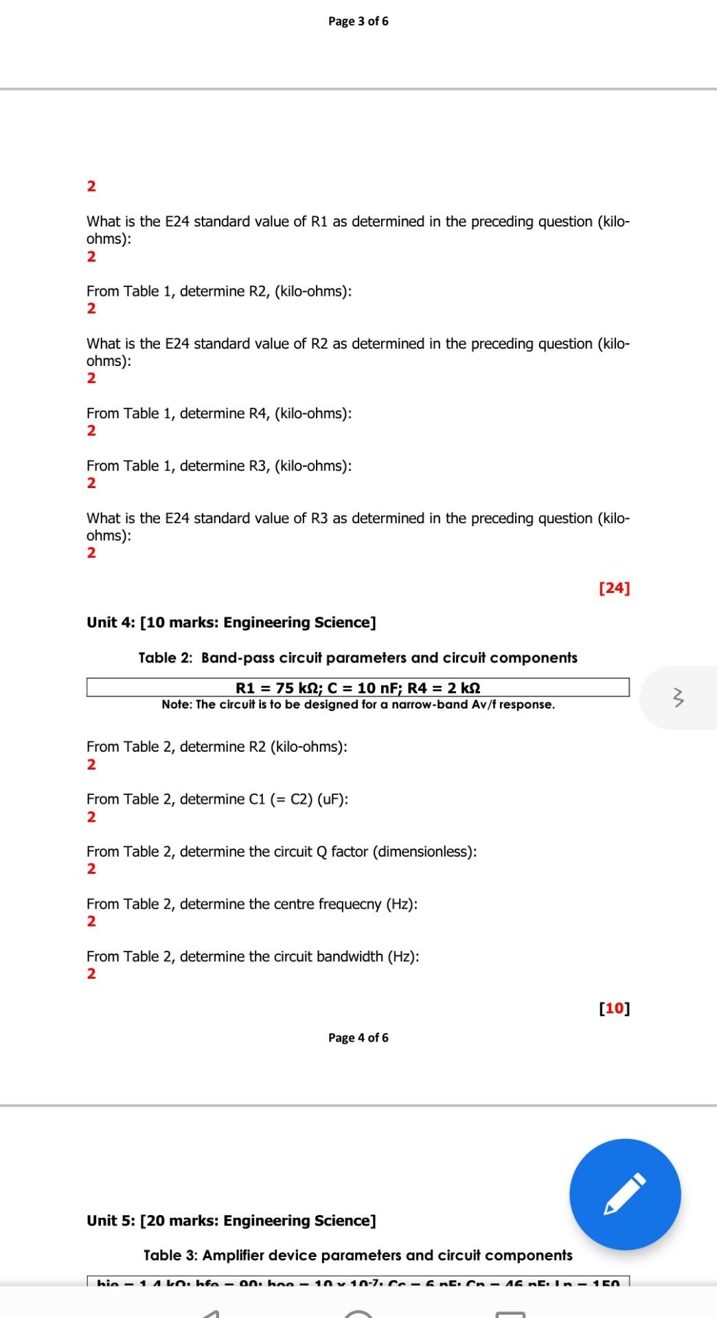 Page 3 of 6 2 What is the E24 standard value of R1 as | Chegg.com