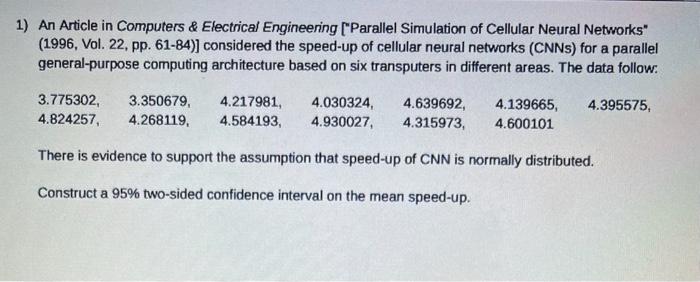 Solved 1) An Article in Computers \& Electrical Engineering | Chegg.com