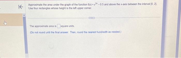 Solved Approximate the area under the graph of the function | Chegg.com