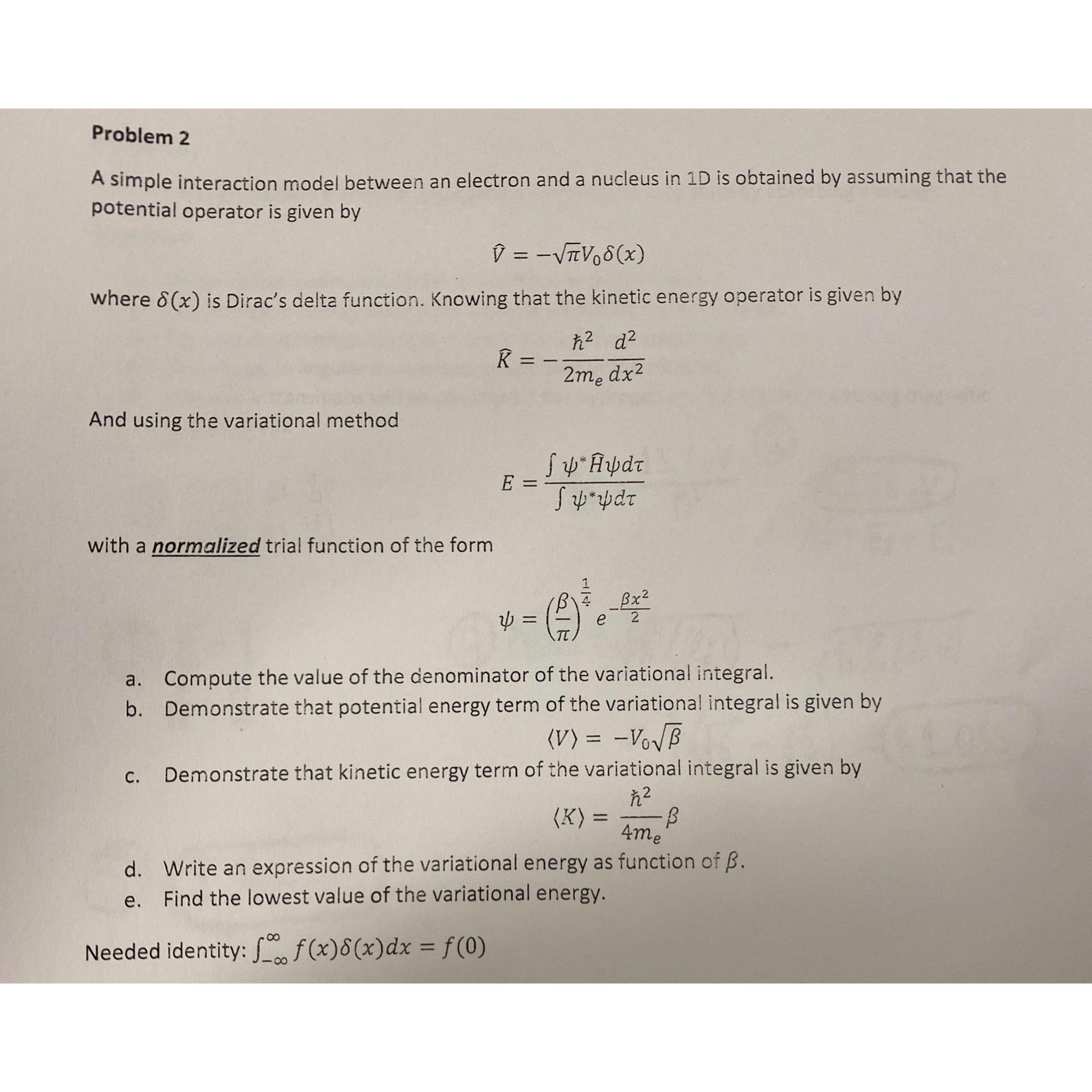 Solved Problem 2A simple interaction model between an | Chegg.com