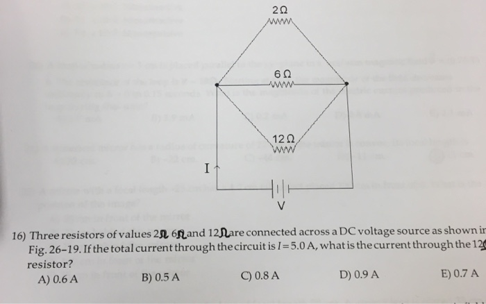 Solved 20 1202 WW 16) Three resistors of values 21 and 12 | Chegg.com