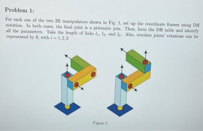 Solved Problem 1: For each one of the two 3R manipulators | Chegg.com