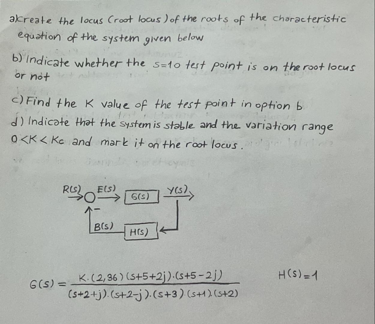 Solved alcreate the locus (root locus) ﻿of the roots of the | Chegg.com